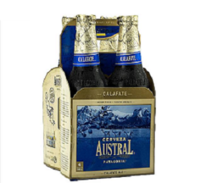 Cerveza austral calafate 5° pack 4 unidades 330cc